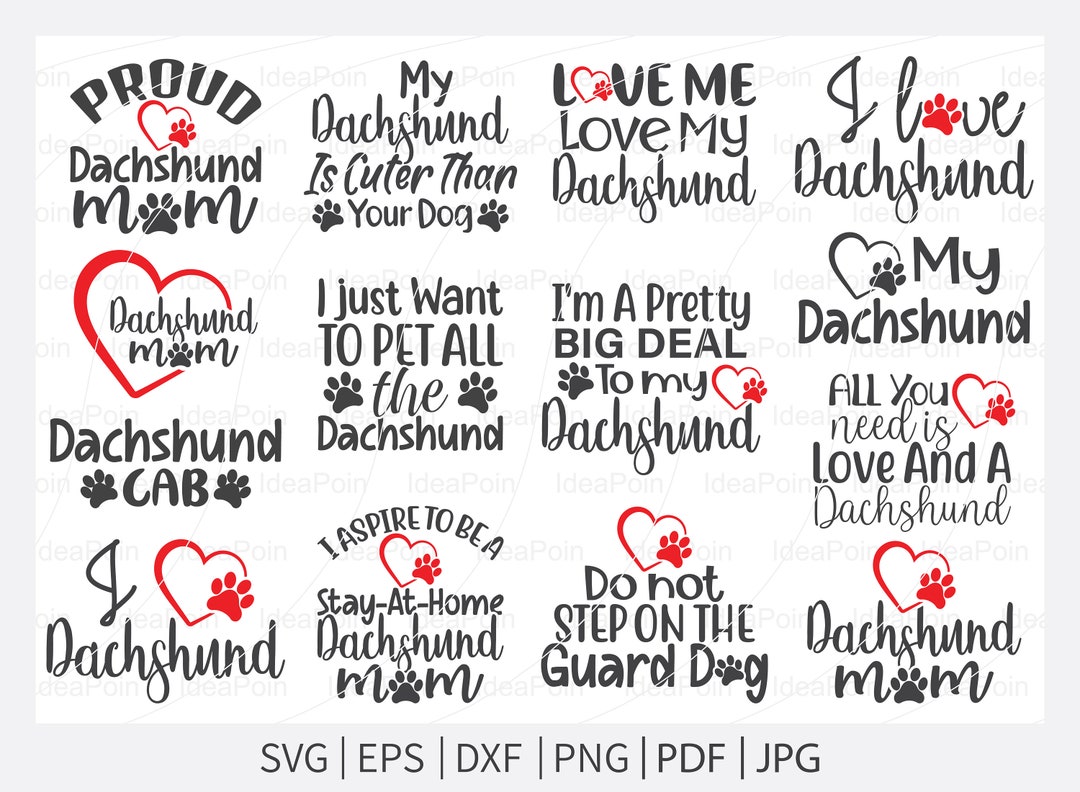 Dachshund Svg Bundle, Dachshund Svg, Dog Lover Svg, Dachshund Dog ...