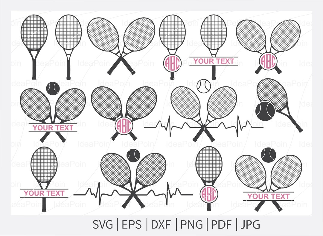 Tennis Bat Svg, Tennis Svg, Tennis Racket Svg, Tennis Heartbeat Svg ...
