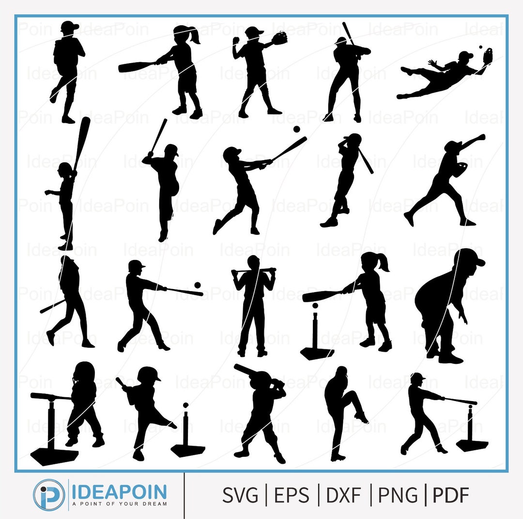 Tee-ball Silhouette, Tee-ball Svg, T-ball Girls, T-ball Player, Tee ...
