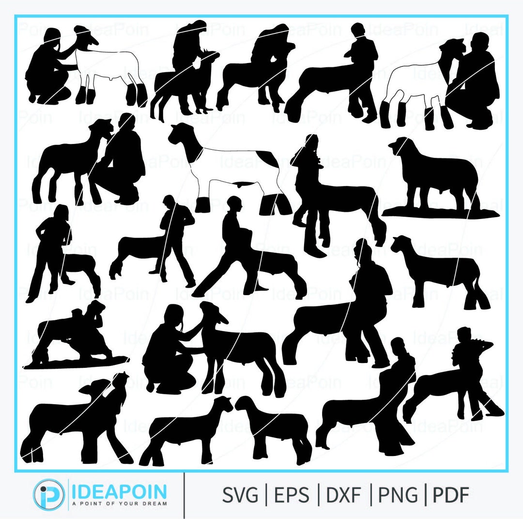 Show Lamb Silhouette, Show Lamb SVG, Market Lamb Clipart, Sheep Clipart ...