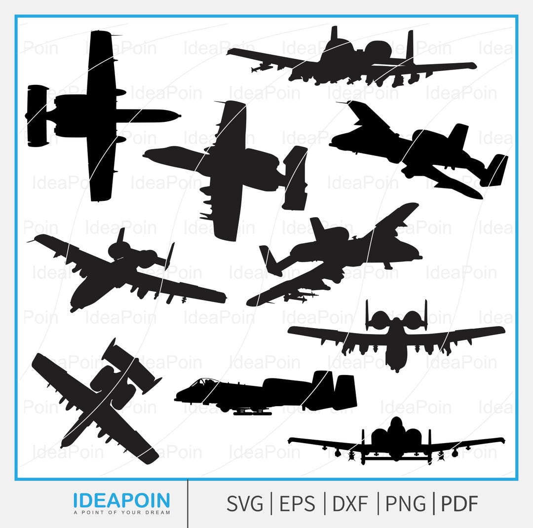 A-10 Aircraft Svg, A-10 Plane SVG, Air Force Stencil Vinyl Sticker ...