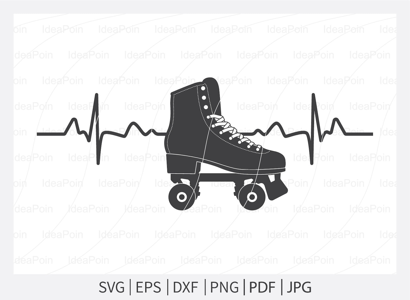 Roller Skate Heartbeat Svg Roller Skates Svg Heartbeat - Etsy
