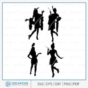 Flapper Girls Silhouette Flapper, Flapper Girls Svg, 1920 Women SVG ...