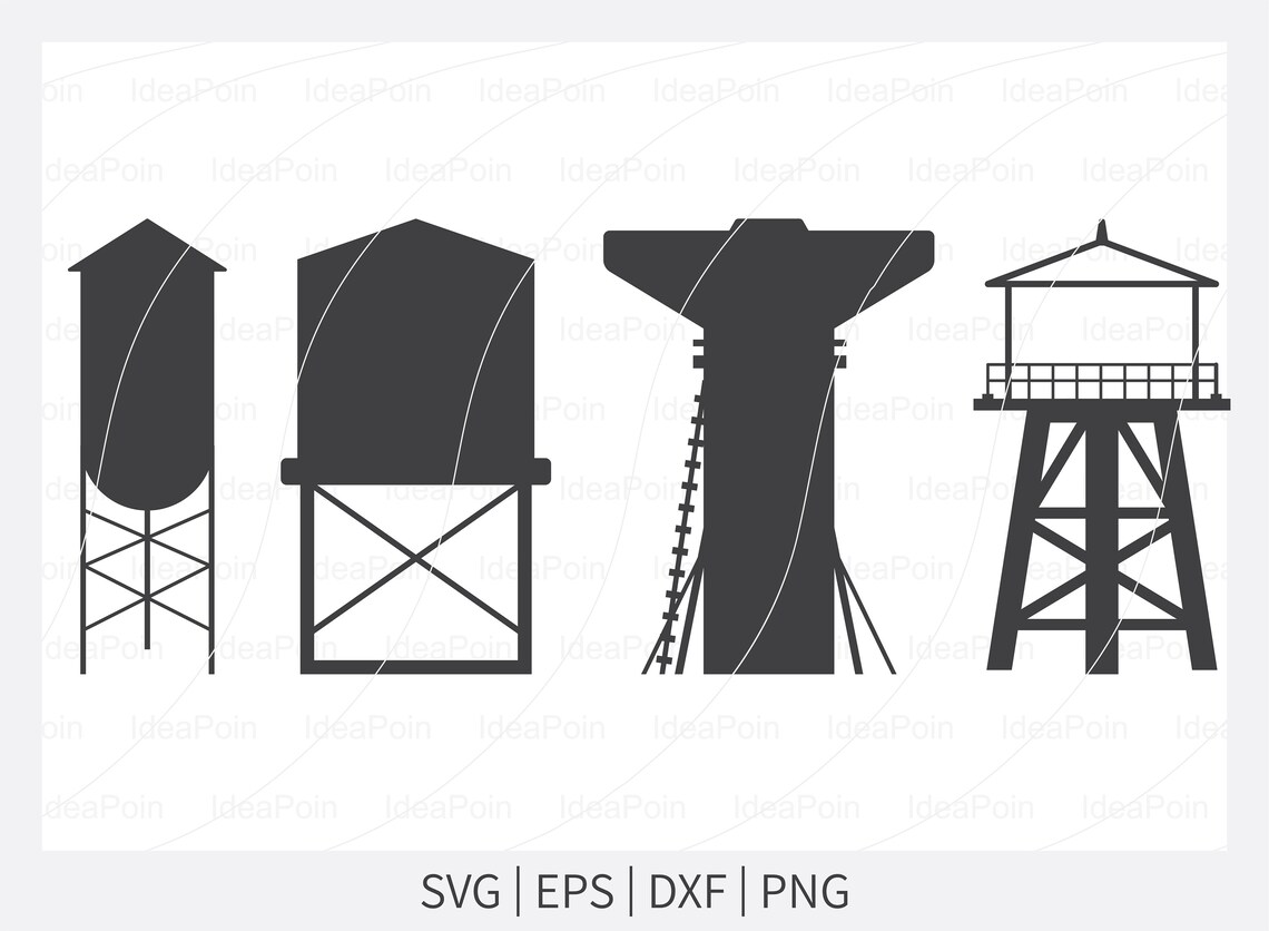 Water tower SVG Water tower Silhouette Water Tower Cut File | Etsy