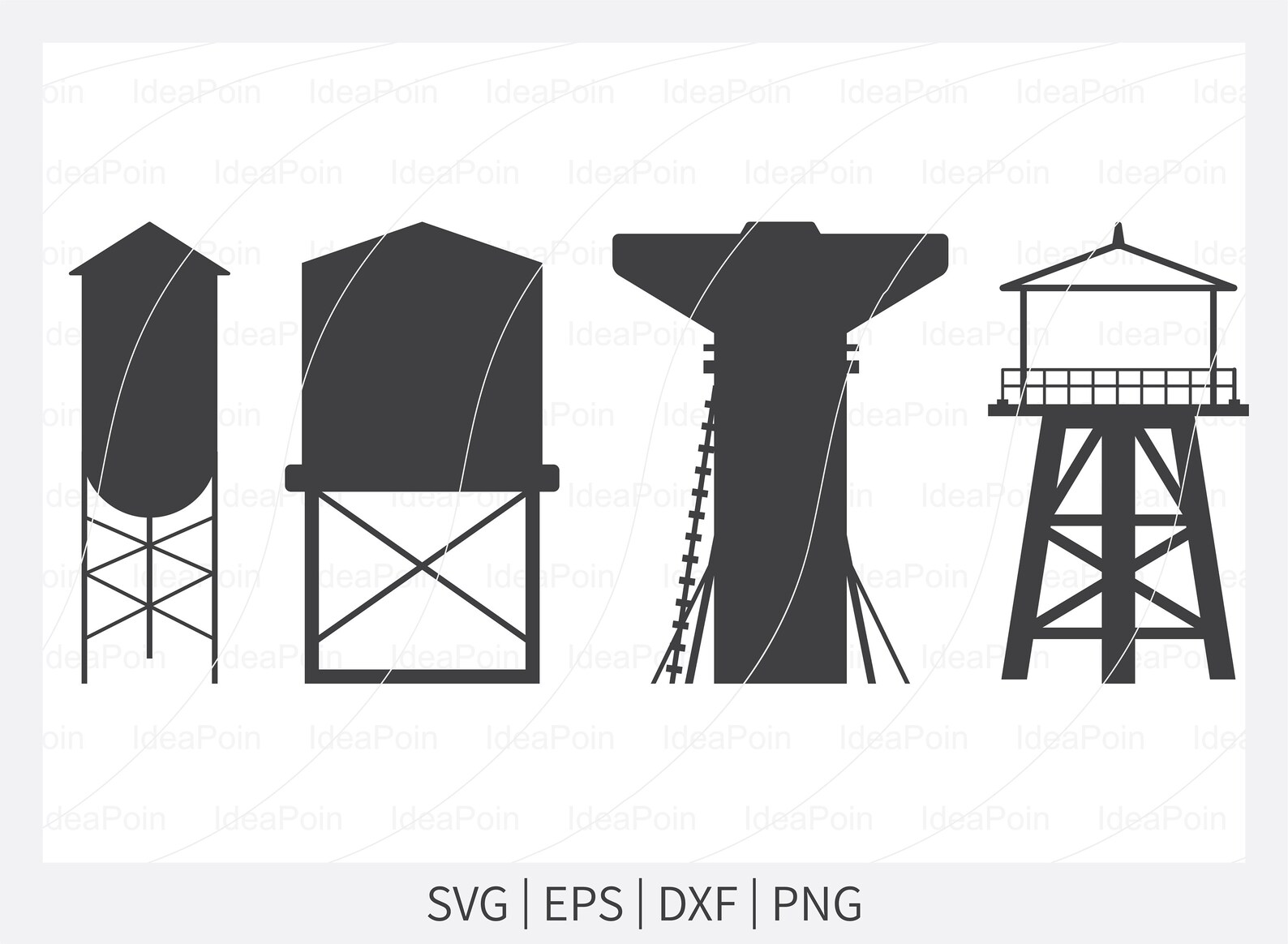 Water Tower SVG Water Tower Silhouette Water Tower Cut File - Etsy Finland