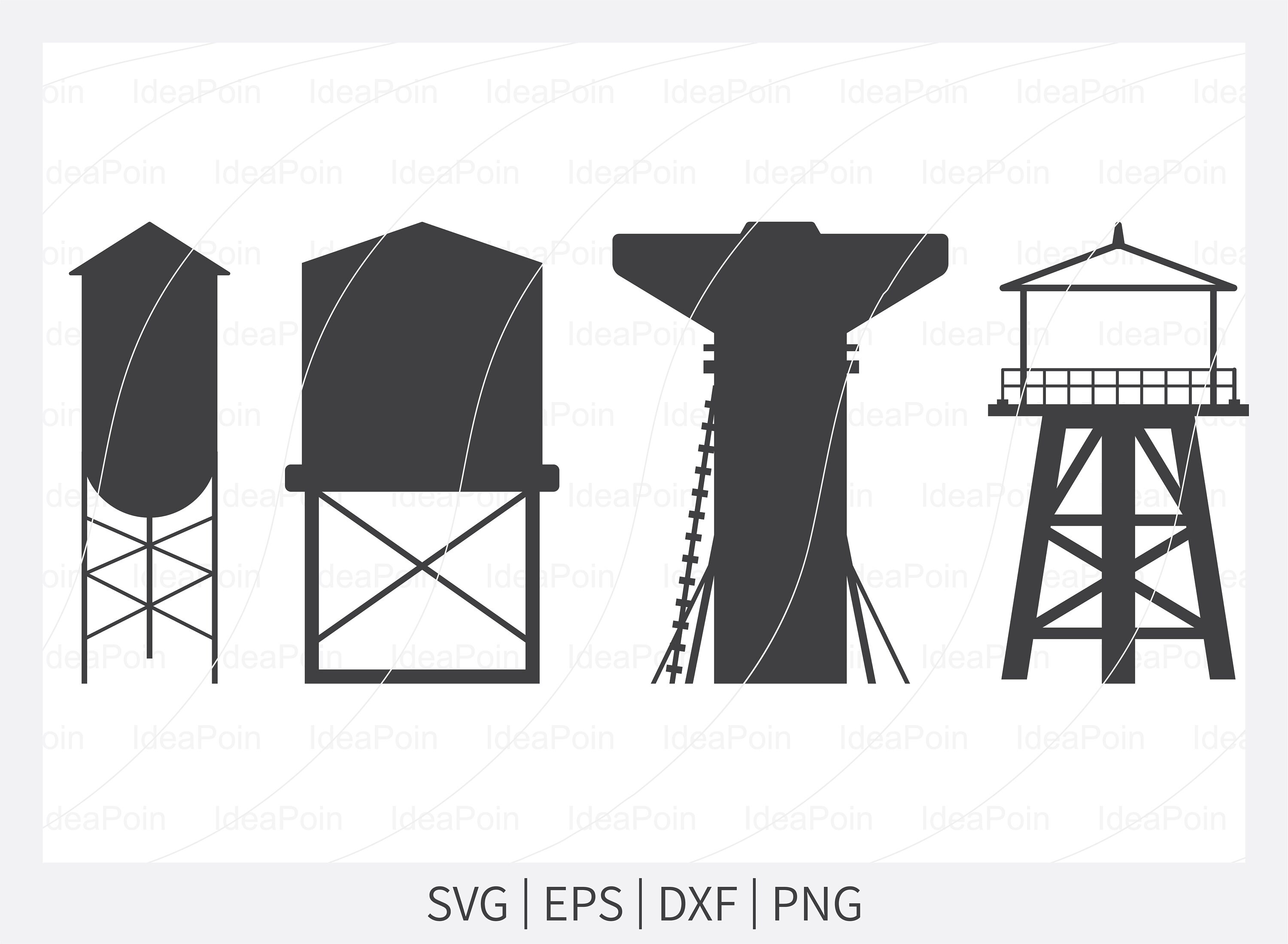 Water tower SVG Water tower Silhouette Water Tower Cut File | Etsy