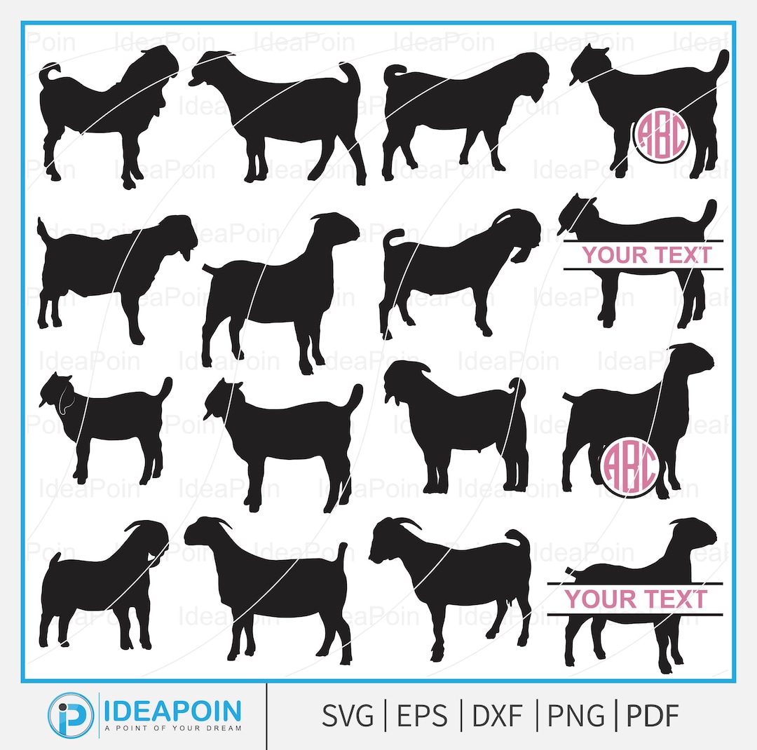 Boer Goat Svg, Boer Doe Set Digital Download, Boer Goat Split Monogram ...