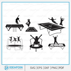 Trampoline Svg, Trampoline Jump SVG, Trampoline Silhouette, Jumping ...