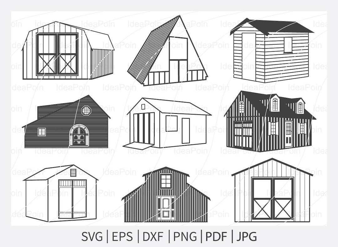 Shed Svg, Shed Clipart, Housed Shed Vector, House Svg, House Shed Svg ...