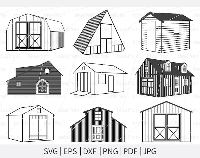 Shed Svg, Shed Clipart, Shed Png, Shed Dxf Logo, Housed Shed Vector ...
