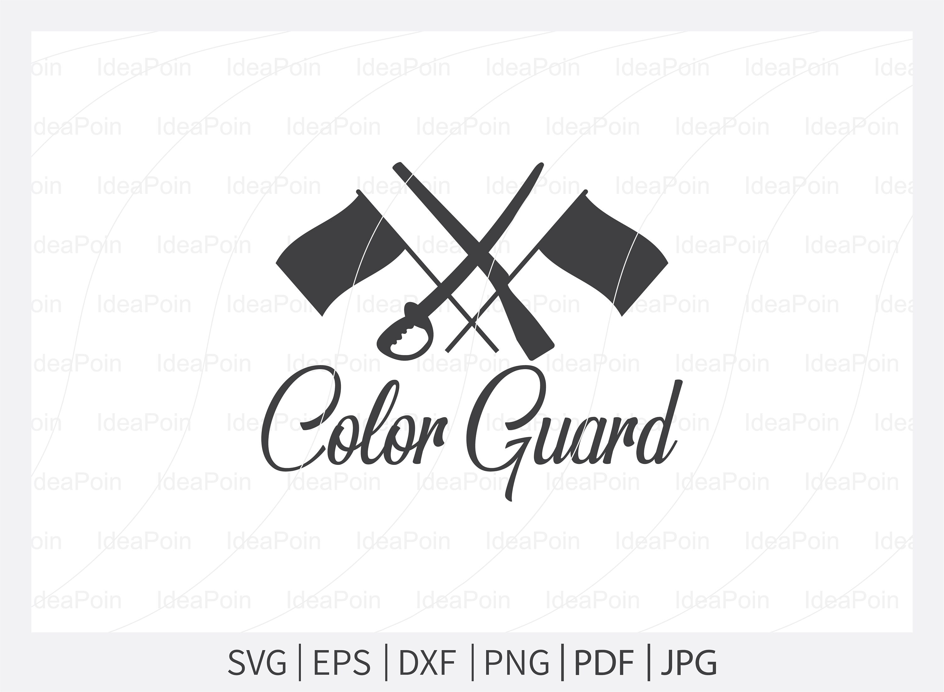 Color Guard Flags And Rifles