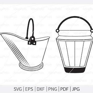 Bucket Outline, Bucket Svg, Bucket Vector, Bucket Svg Bundle, Old ...
