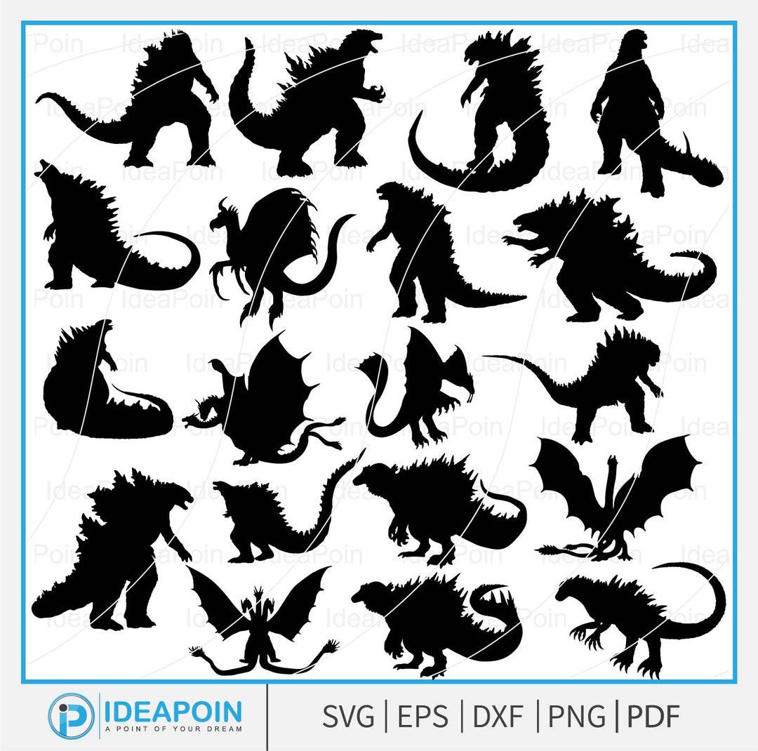 Godzilla Svg, Godzilla Silhouette, Godzilla Monster Svg, Godzilla Clip ...