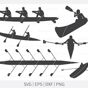 Rowing SVG, Rowing SVG Bundle, Rowing Oar Svg, Rowing Silhouette, Kayak ...