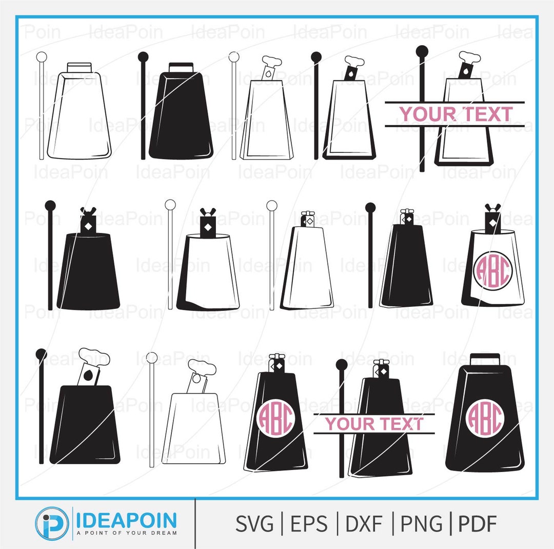 Cowbell SVG File, Percussion SVG, Drumsticks Svg, Cowbell Monogram ...