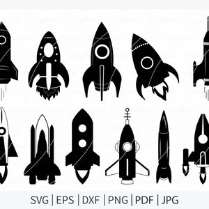 Rocket Svg, Rocket Svg Bundle, Spaceship Svg, Rocket Clipart, Mid ...