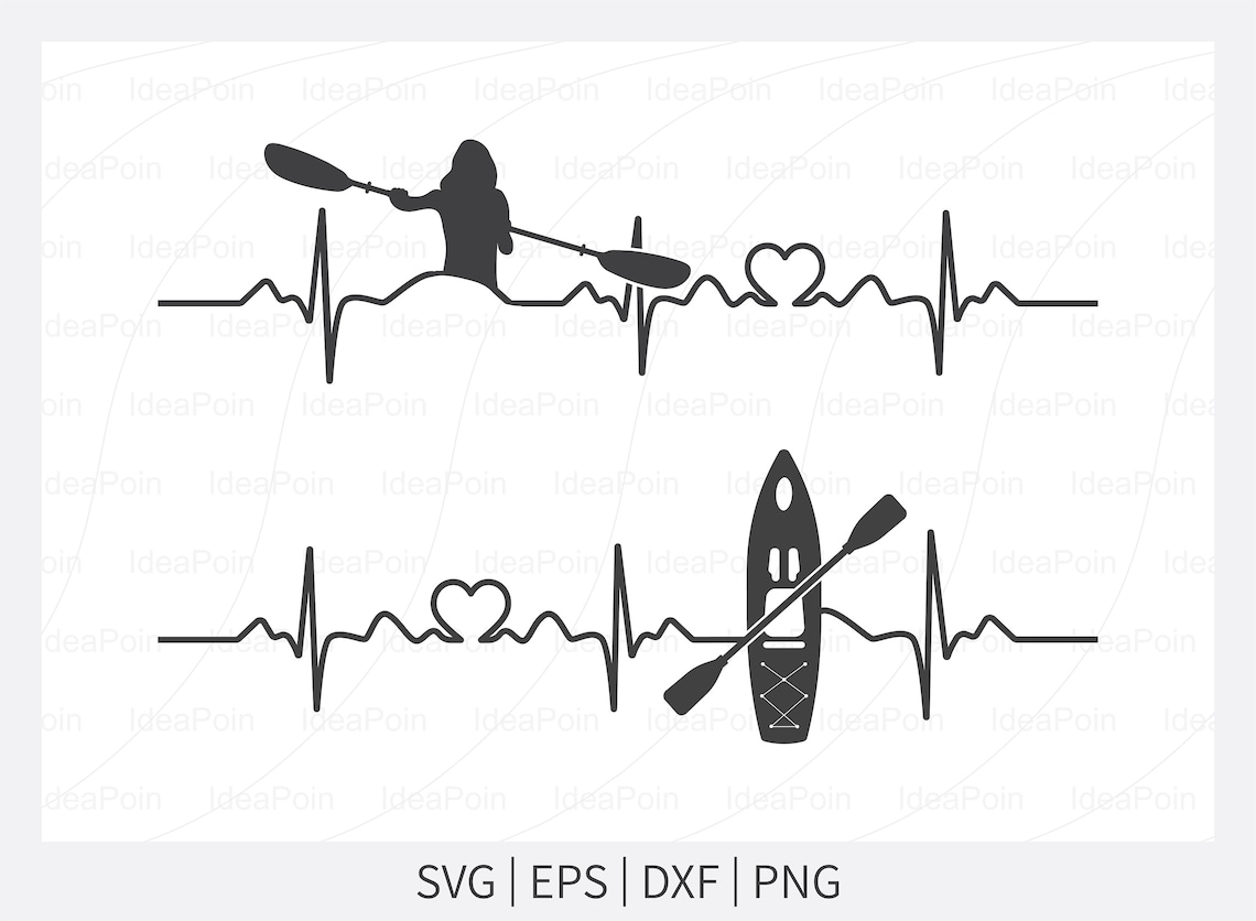 Kayak life SVG Kayak life heartbeat SVG file Kayaking | Etsy