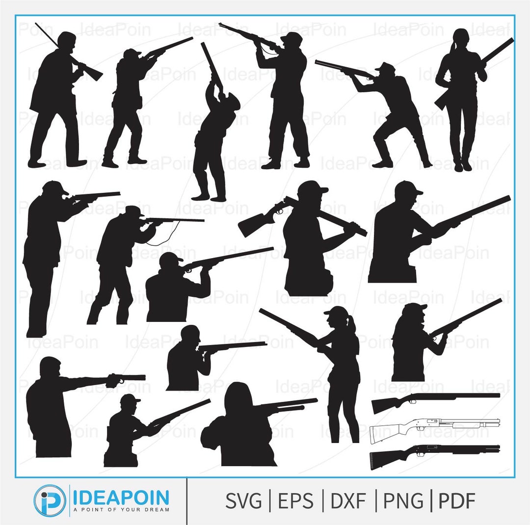 Shooting Silhouette, Hunting & Shooting SVG Bundle, Skeet Shooting ...