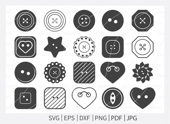 Black Sewing Button Clipart