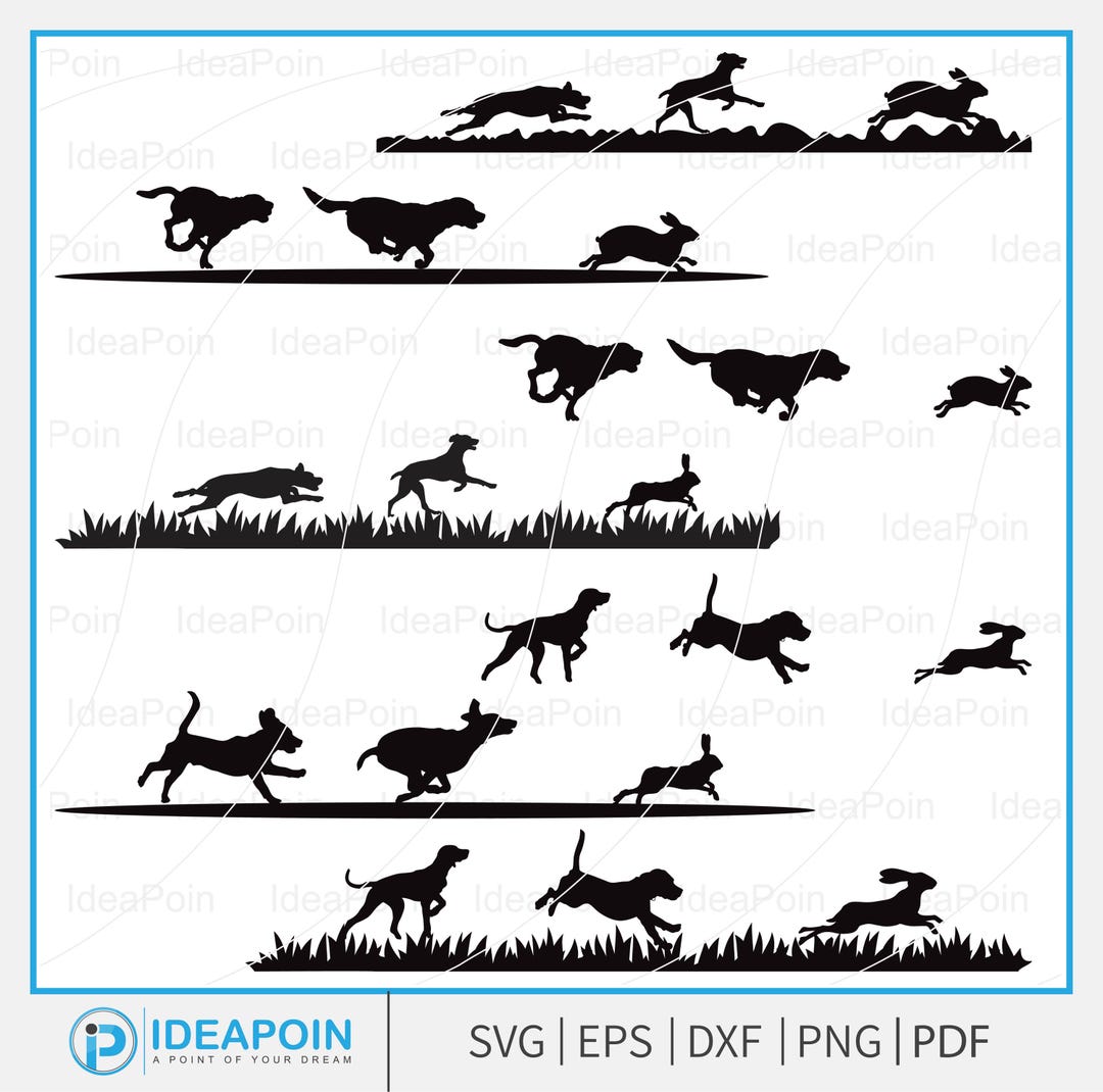 Rabbit Hunting Svg, Hound Dog Chasing Rabbit SVG, Hunting Dog SVG ...