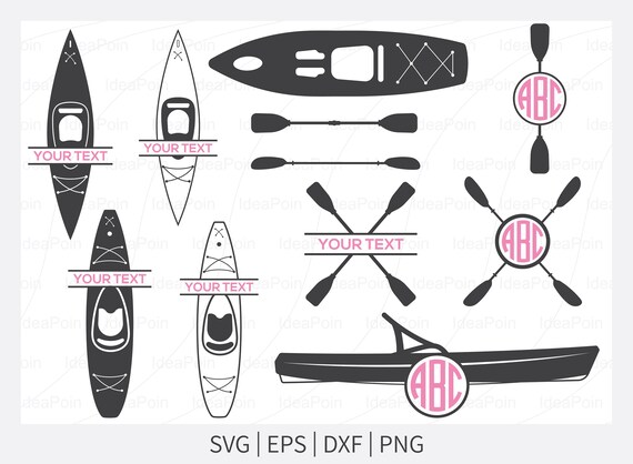 Kayak SVG Kayak Monogram SVG Kayak Split Monogram Kayak - Etsy