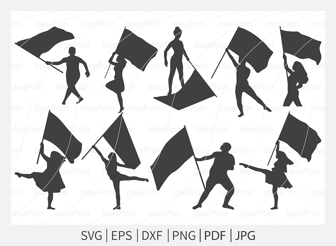 Color Guard Flags Svg Color Guard Svg Marching Band | Etsy