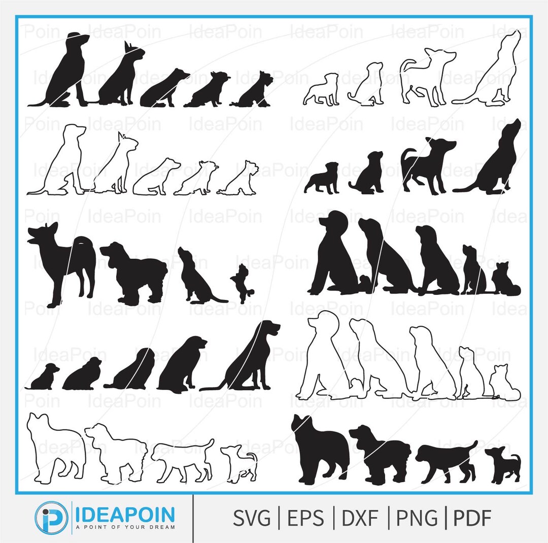 Dog Sitting Side Royalty Svg, Back Sitting Dogs, Side of Dog ...