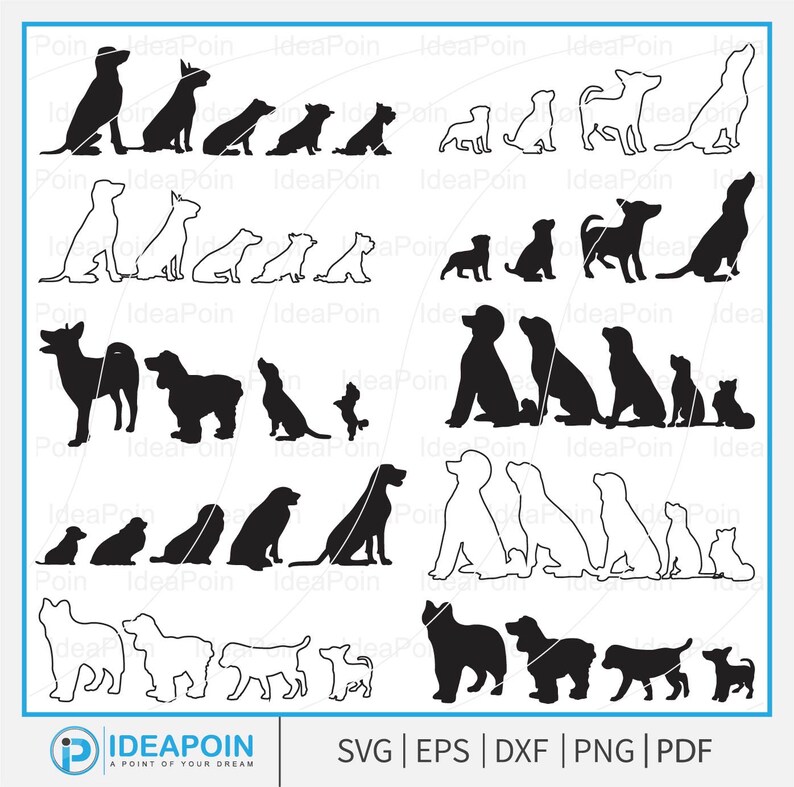 Dog Sitting Side Royalty Svg, Back Sitting Dogs, Side of Dog ...