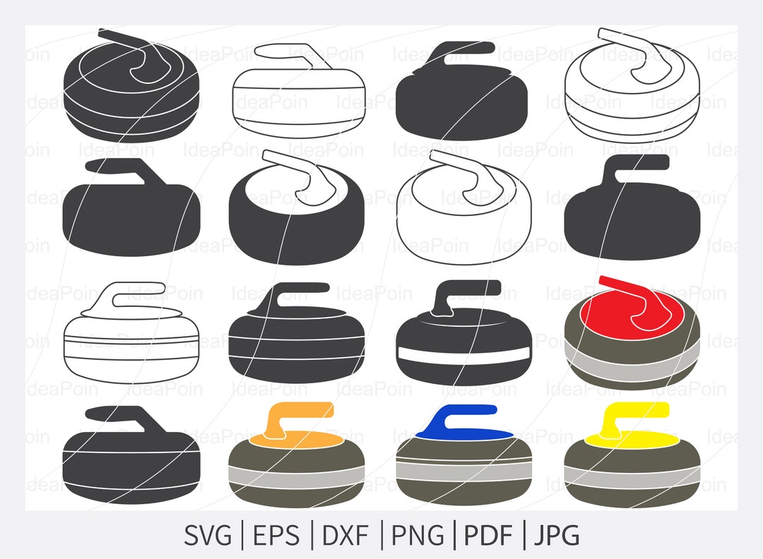 Curling Stone SVG, Curling Stone Outline, Stone Curler Clipart, Curling ...