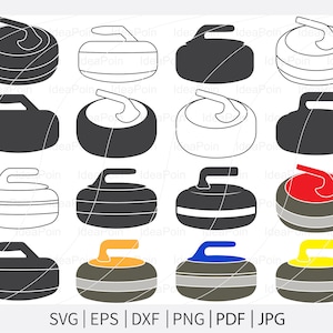 Curling Stone SVG, Curling Stone Outline, Stone Curler Clipart, Curling ...