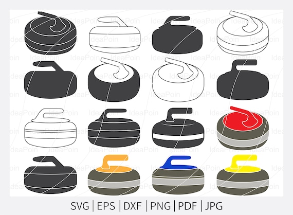 Curling Stone SVG Curling Stone Outline Stone Curler - Etsy