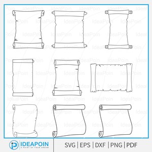 Scroll Paper Svg, Blank Treasure Map Vector, Doodle Scroll Paper Svg ...