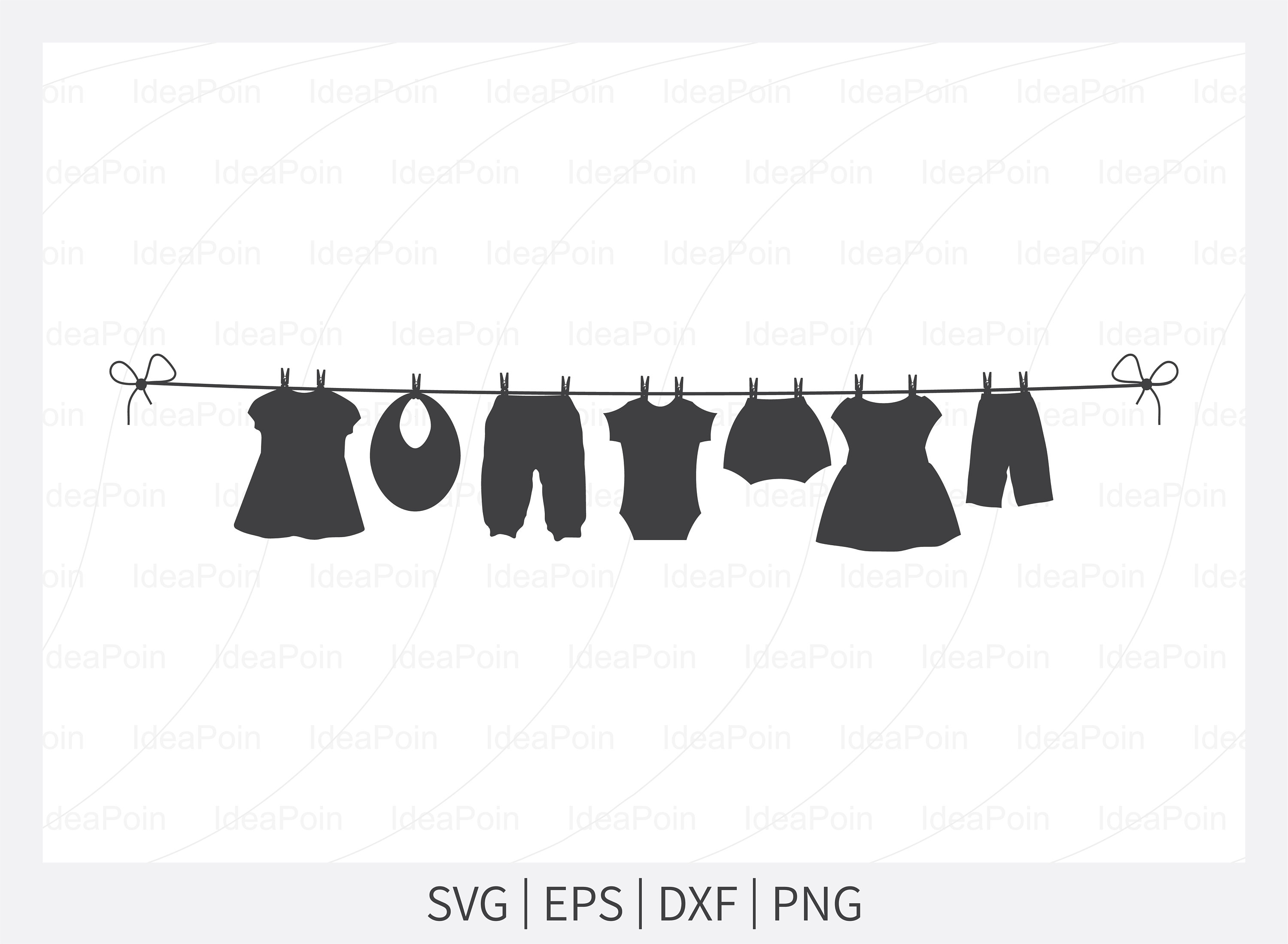 Clothesline Silhouette Clothesline SVG Line of Clothes SVG | Etsy UK