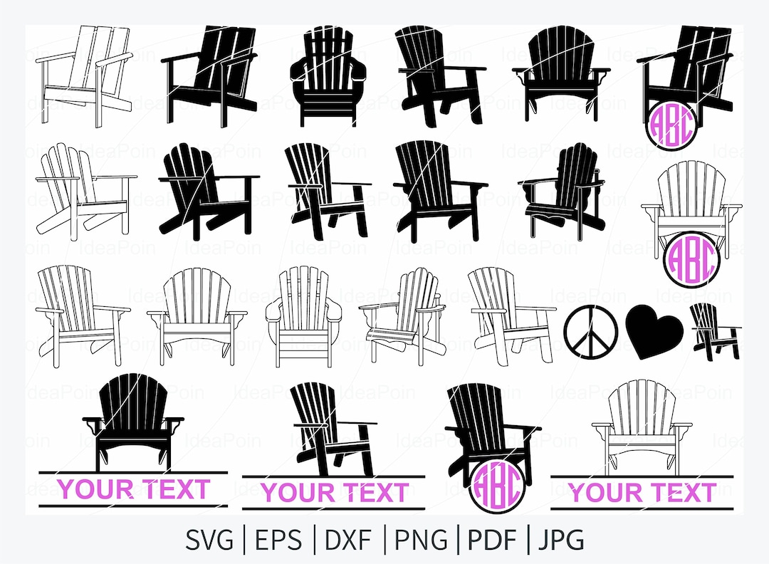 Adirondack Chair Svg, Beach Chair Svg, Mountain Chair, Adirondack Chair ...