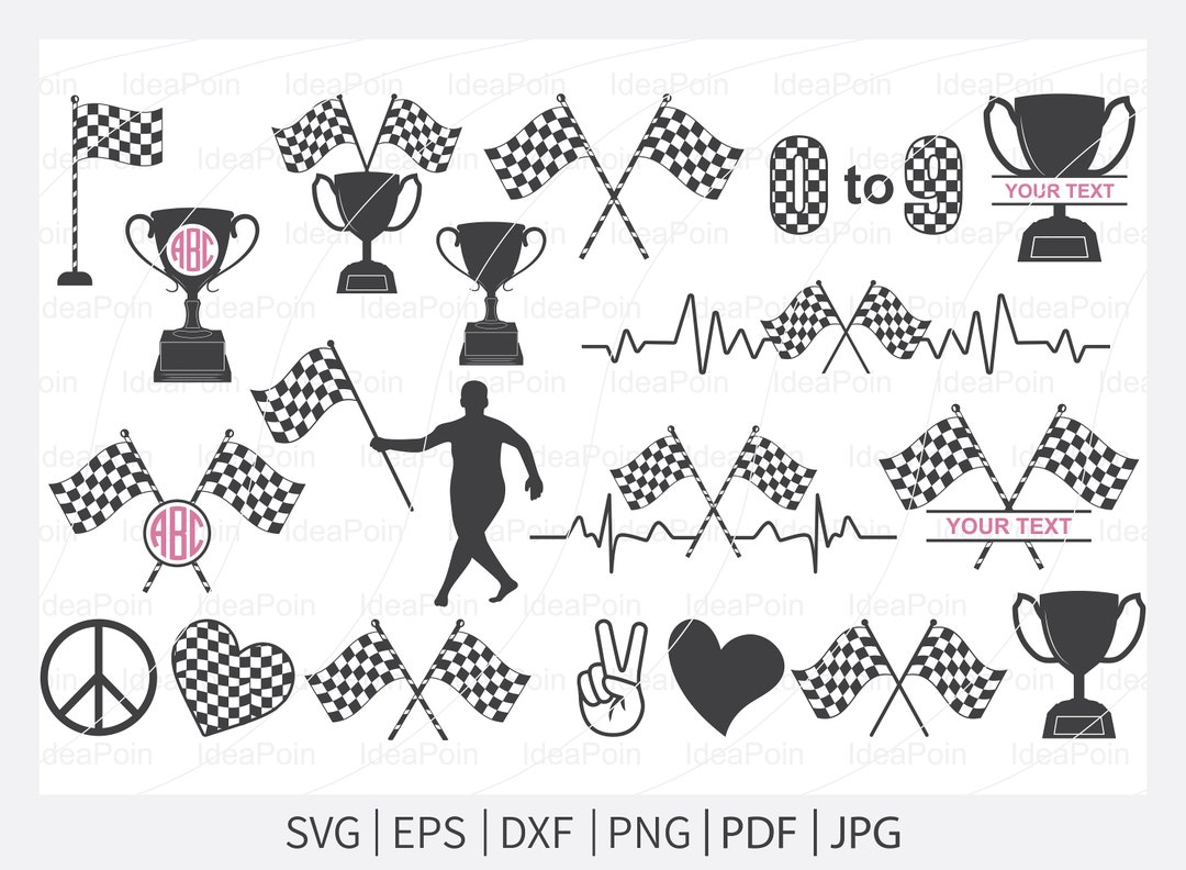 Racing Svg File, Racing Flags Svg, Racing Heartbeat Svg, Peace Love ...