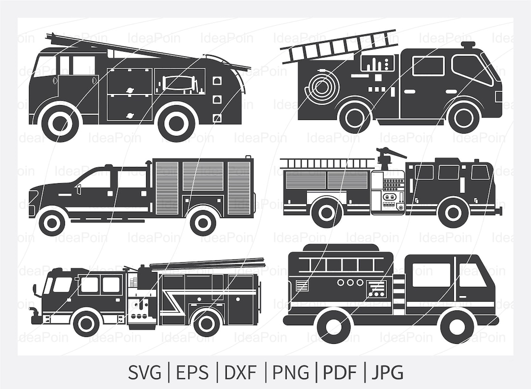 Fire Truck Svg, Fire Truck Svg Bundle, Fire Engine Svg, Fire Truck ...