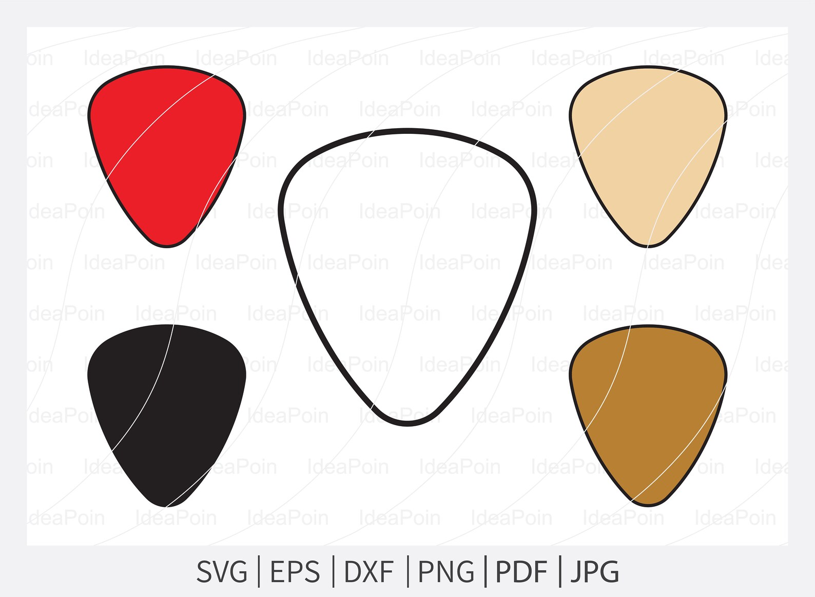 Guitar Pick SVG File Plectrum SVG Guitar Pick Silhouette - Etsy