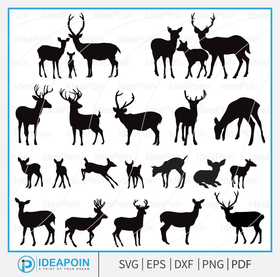 Deers Svg, Deers Svg Bundle, Mama and Baby Deer, Deer Family Svg, Deer ...