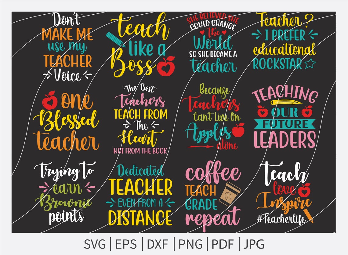 Teacher Svg Bundle Teacher Svg School Svg Teach Svg - Etsy