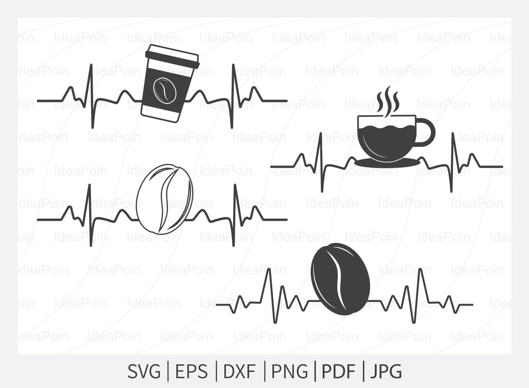 Coffee Heartbeat SVG, Heartbeat Svg, Coffee Svg, Coffee Addiction Svg ...