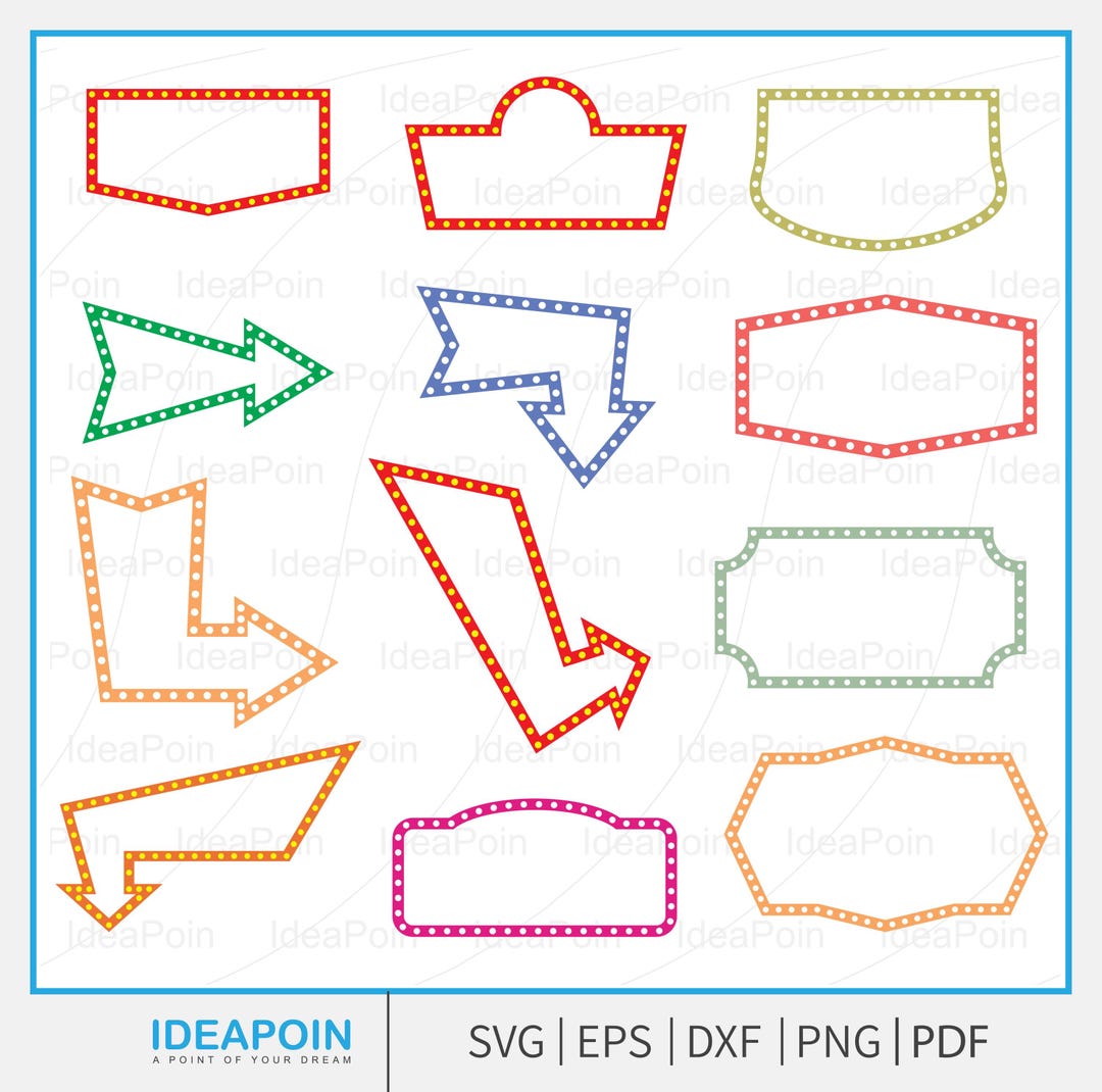 Marquee Sign Monogram Frame, Wedding Marquee Sign Template, Light Box ...