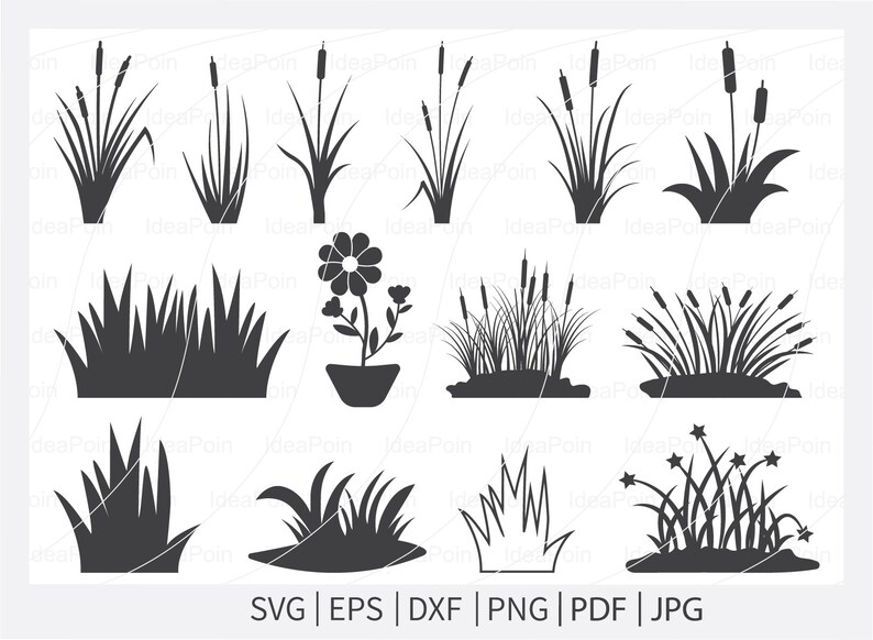 Cattail Svg Cattail Flower Svg Cattail Clipart Grass Svg | Etsy