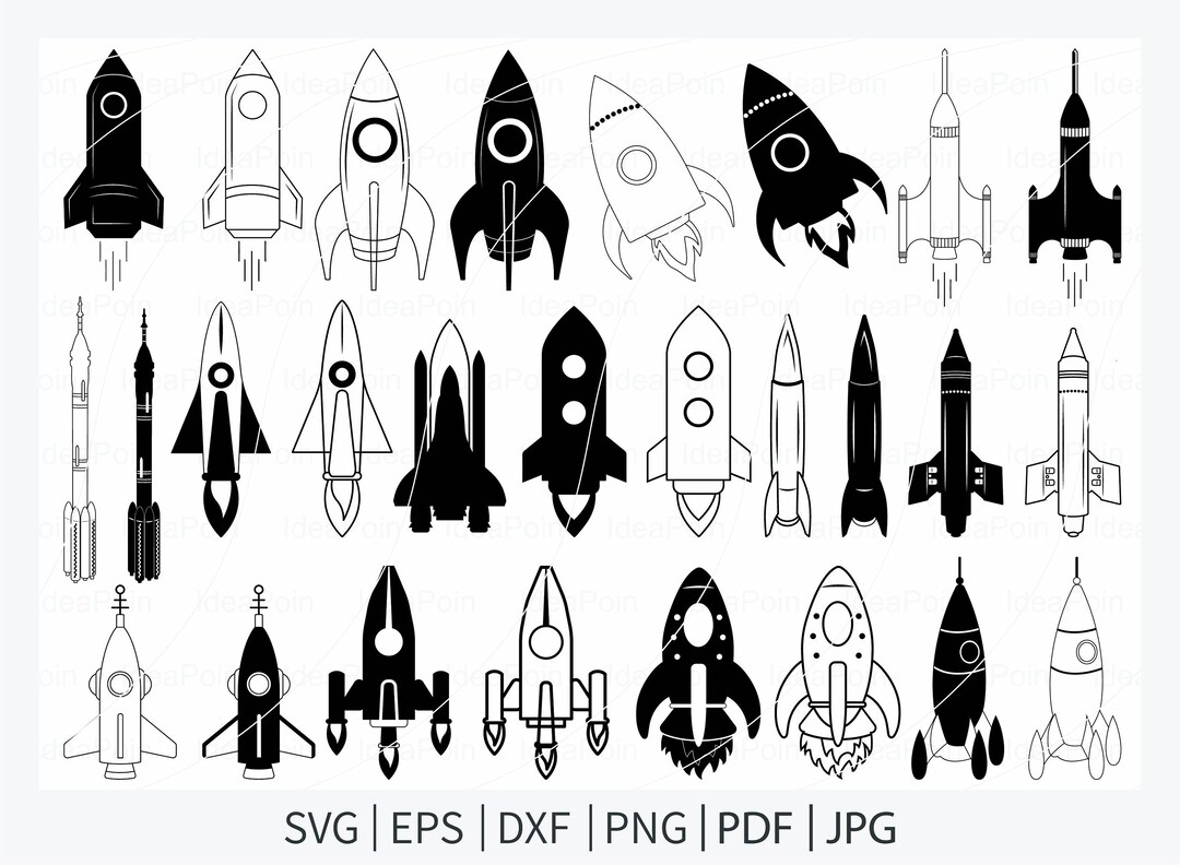 Rocket Svg, Rocket Svg Bundle, Spaceship Svg, Rocket Clipart, Mid ...