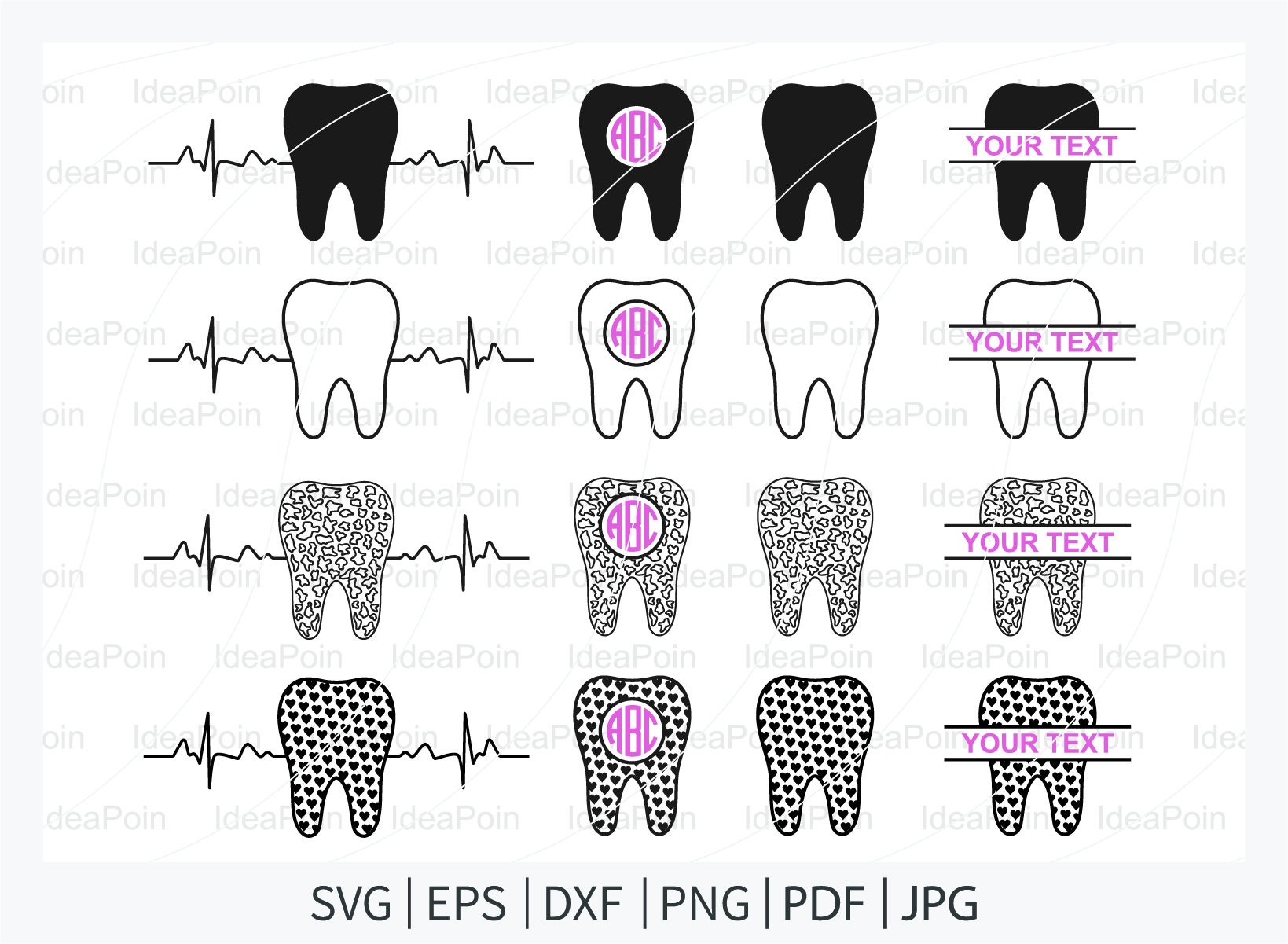 Tooth Svg Dental Svg Tooth Monogram Svg Bundle Tooth - Etsy UK