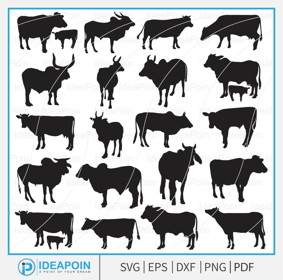 Cow Silhouette, Cow Svg, Cow Head Svg, Farm Animal Svg, Cow Clipart ...