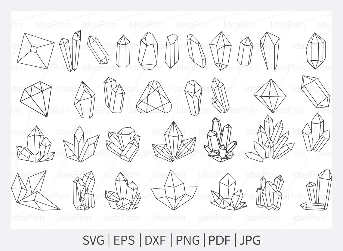 Crystals SVG Crystal Svg Bundle Crystal Outnile Svg Witch - Etsy