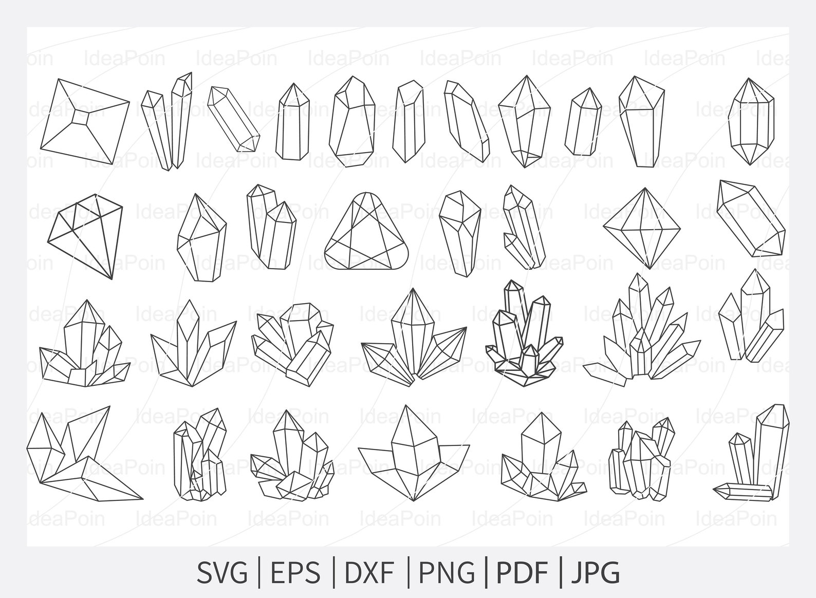 Crystals SVG Crystal Svg Bundle Crystal Outnile Svg Witch - Etsy