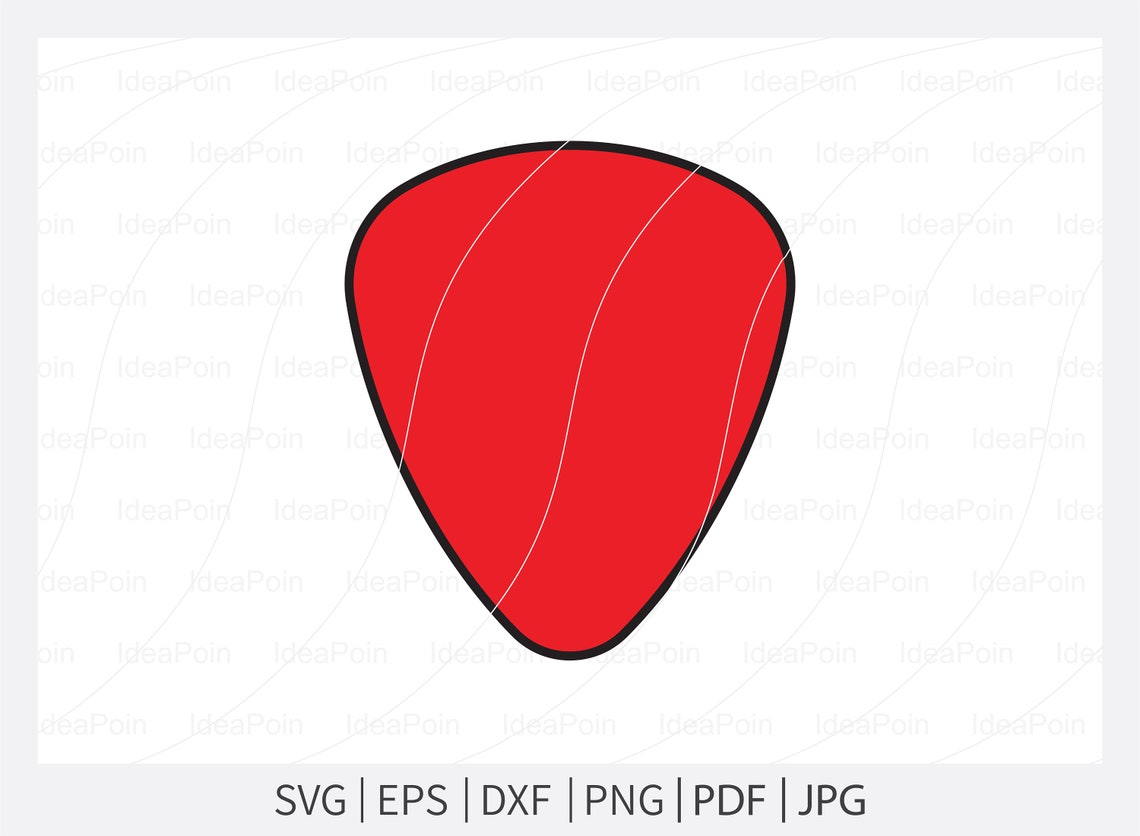 Guitar pick SVG File Plectrum SVG Guitar Pick Silhouette | Etsy