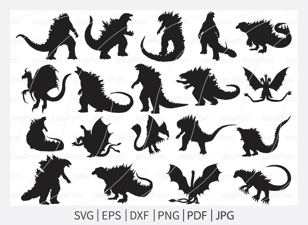 Godzilla Svg Godzilla Silhouette Godzilla Monster Svg - Etsy