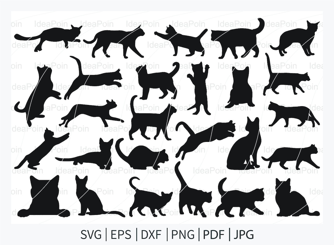 Cat Silhouette Svg Bundle Cat Svg Bundle Cat Silhouette Svg - Etsy